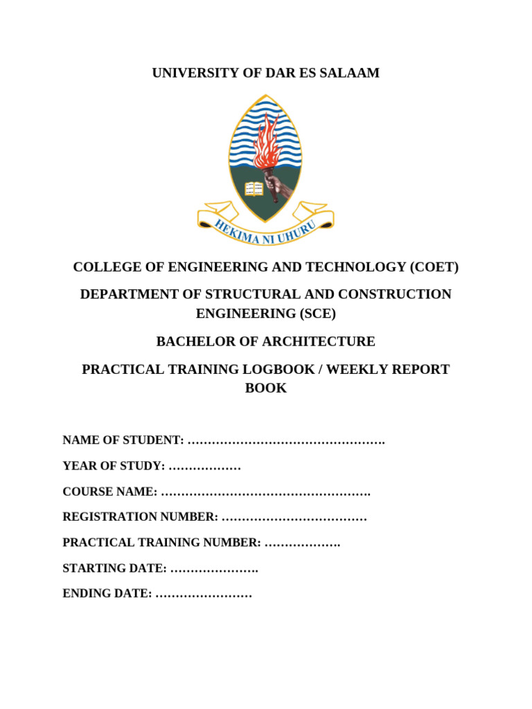Bachelor of Architecture Training Logbook | PDF | Art | Technology & Engineering