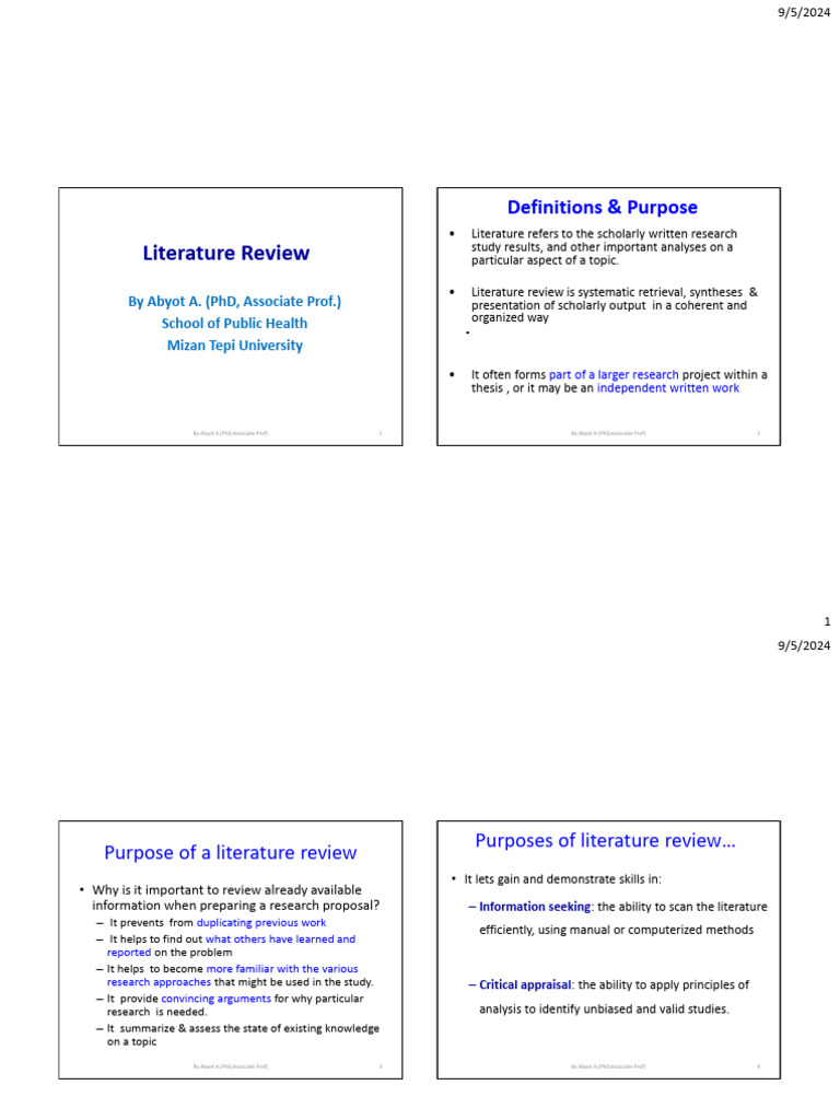 Litrature Review Revised 2024 | PDF | Statistics | Pub Med