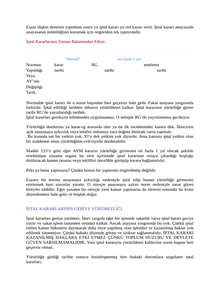 AYM Iptal Kararlarının Etkisi Ile Ilgili | PDF