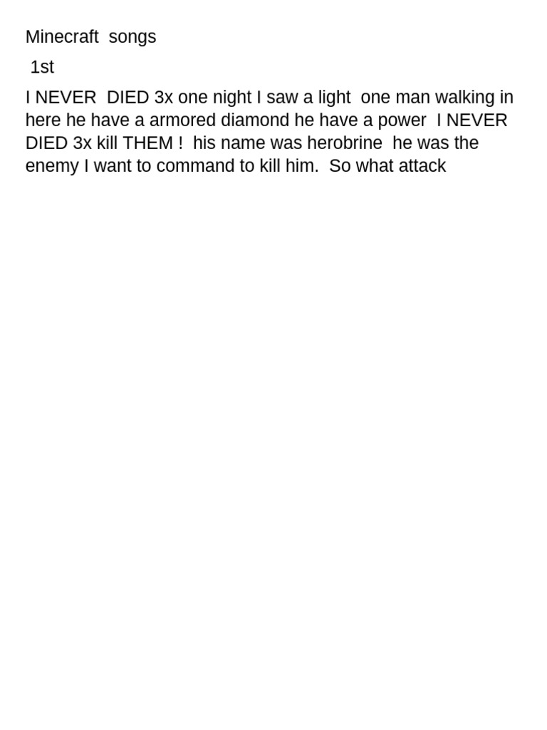 Minecraft Songs | PDF