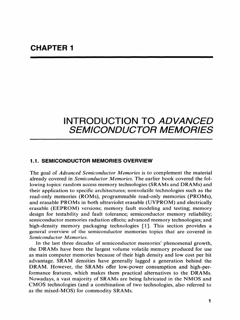 Advanced Semiconductor Memories Overview | PDF | Dynamic Random Access ...