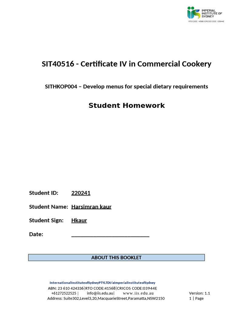V1.1 - SITHKOP004Develop Menus For Special Dietary Requirements ...