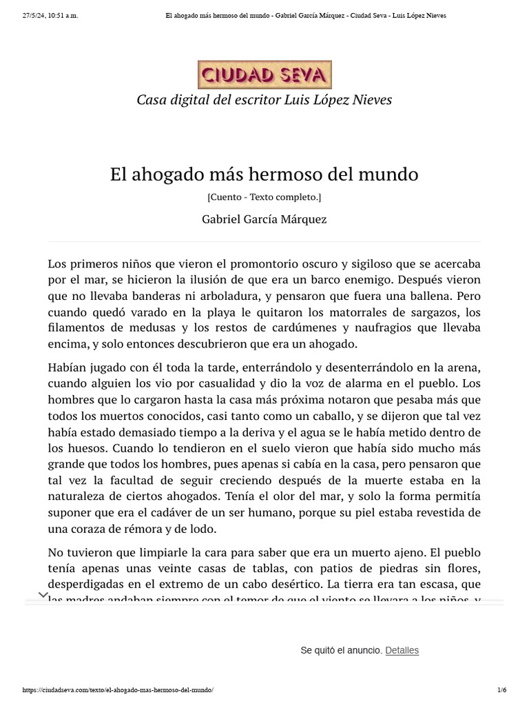 El ahogado más hermoso del mundo | PDF | Ciencias de la Tierra