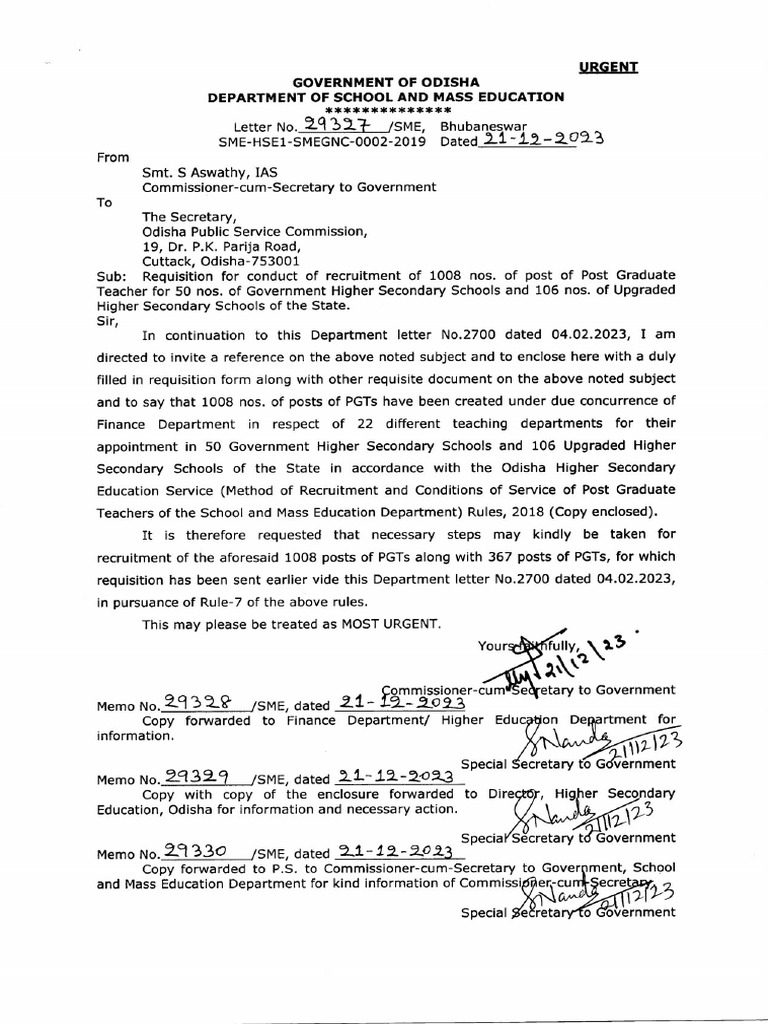 1008 OPSC PGT Recruitment 2024 | PDF