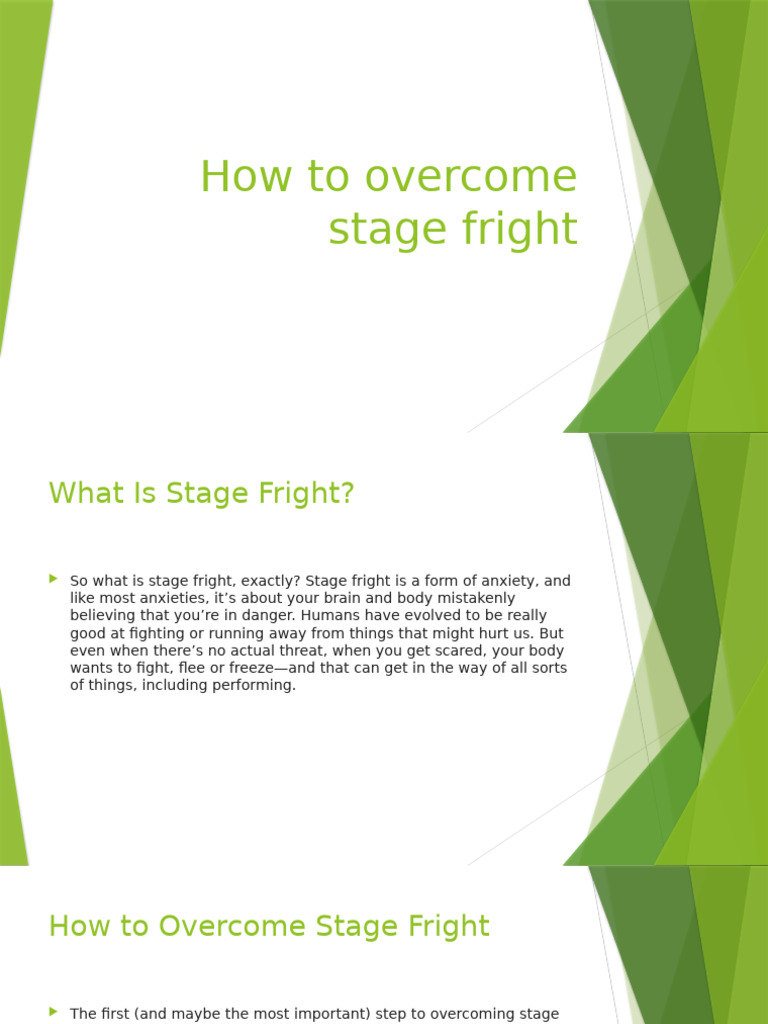Tips to Overcome Stage Fright | PDF | Self-Improvement