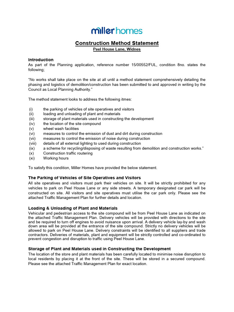 OTH - CND 8 Construction Method Statement | PDF | Waste | Waste Management