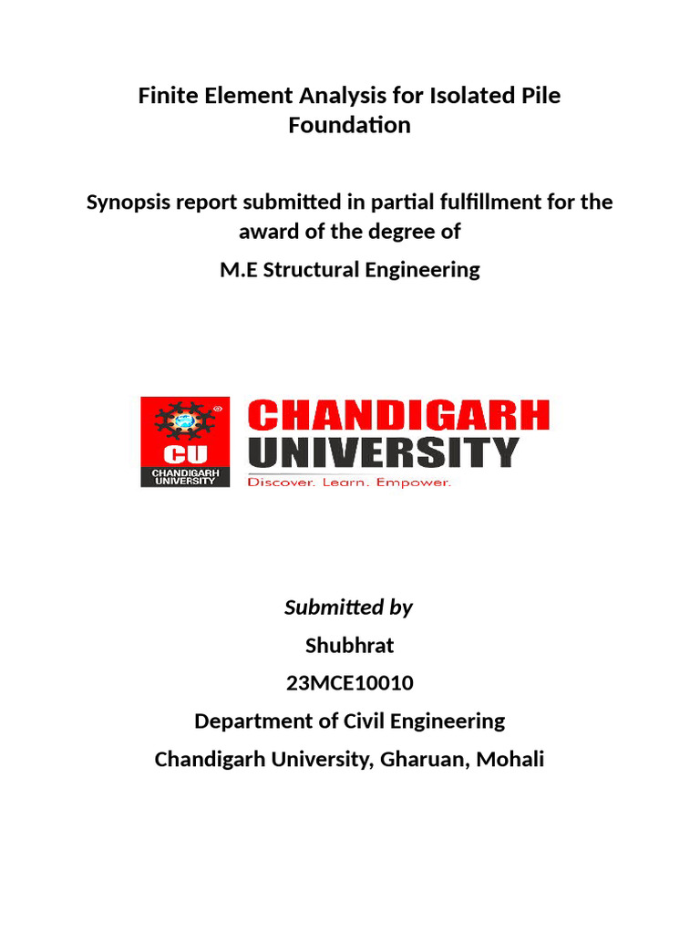 Finite Element Analysis For Isolated Pile Foundation | PDF | Deep Foundation | Finite Element Method