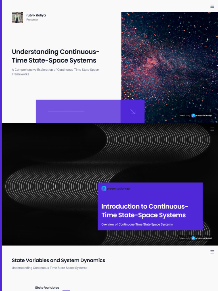 Continuous-Time State-Space Systems Presentation | PDF