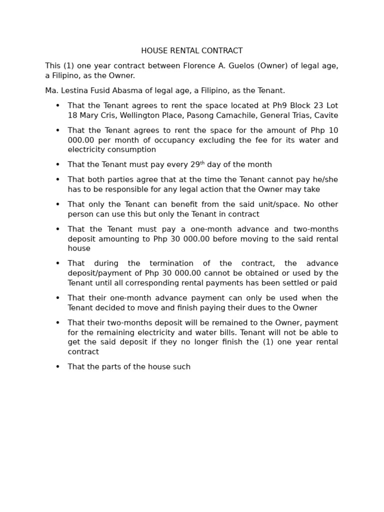 House Rental Contract | PDF
