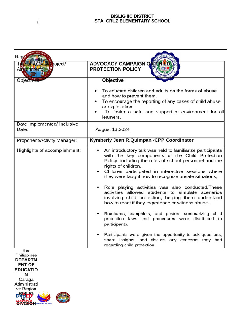 Advocacy Campaign CPP | PDF | Childhood | Family