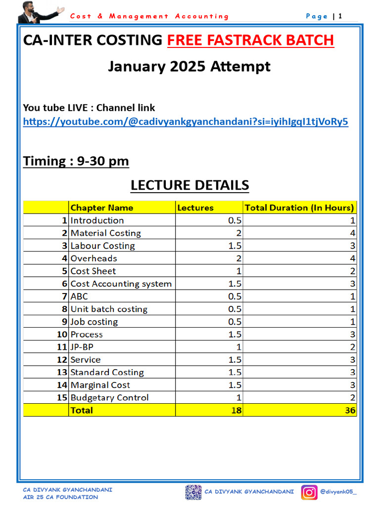 Costing Intro Fast Track | PDF | Business