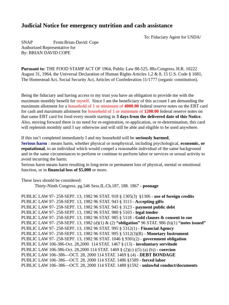 EBT Letter | PDF | Supplemental Nutrition Assistance Program | Justice