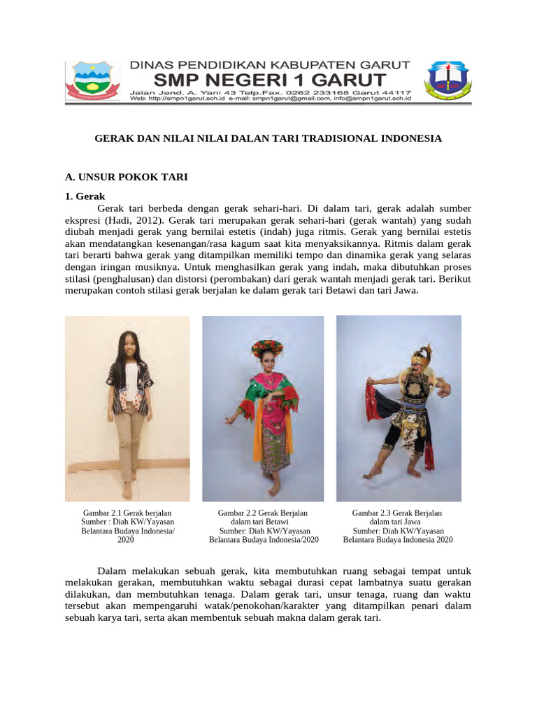 Bahan Ajar Gerak Dan Nilai Nilai Dalan Tari Tradisional Indonesia | PDF Bahan Ajar Gerak Dan Nilai Nilai Dalan Tari Tradisional Indonesia | PDF