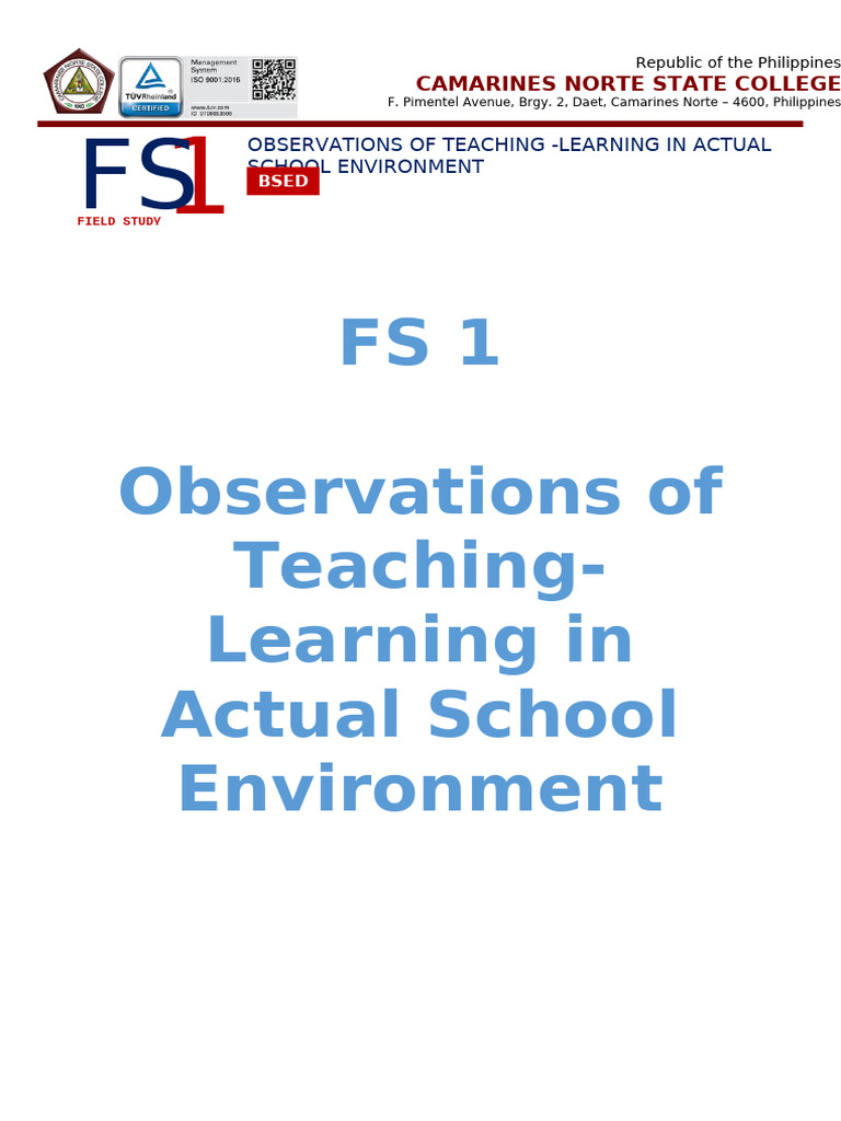 Teaching-Learning Observations Guide | PDF | Learning | Teaching Method