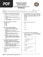 Grade 8 Readiness Test - Answer Key | PDF