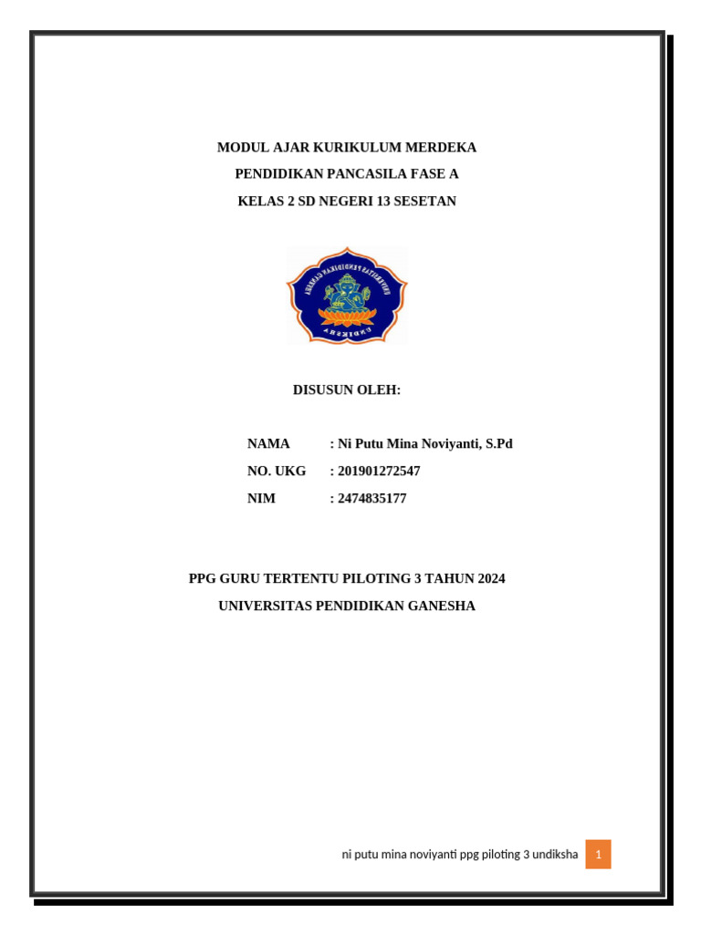 Contoh Modul Ajar Yang Baik | PDF | Karier & Perkembangan | Sains ...