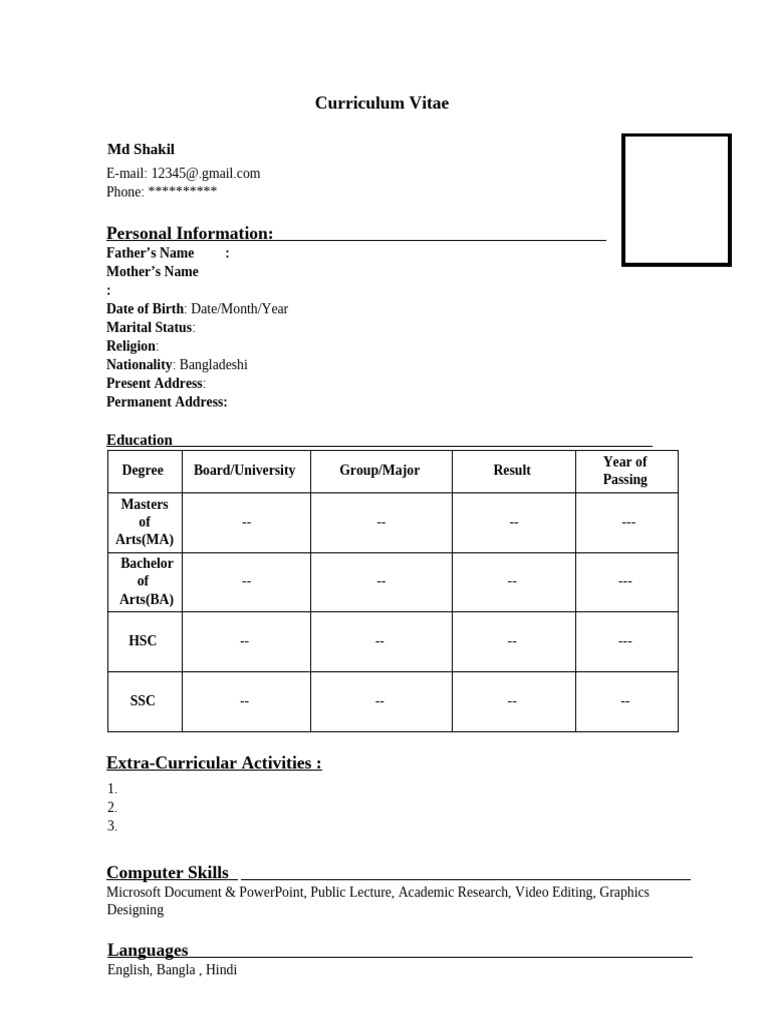 Cover Letter and CV Format 2 | PDF