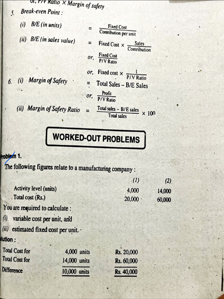 CVP Analysis Problems | PDF