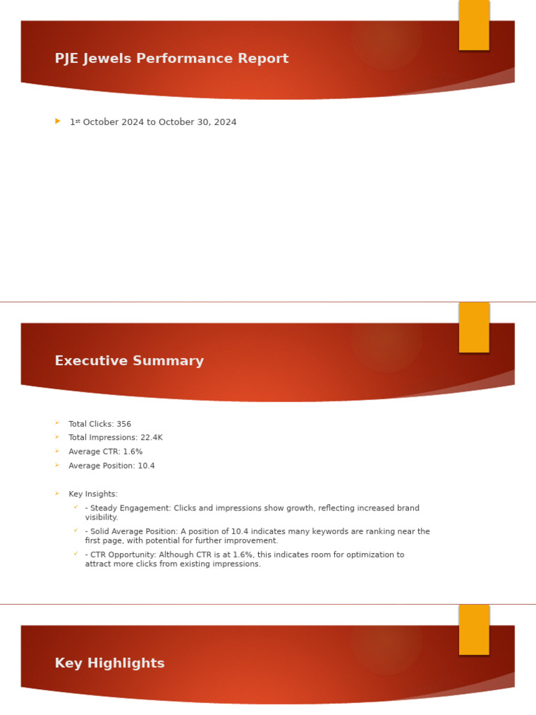 PJE Jewels Performance Report May To Oct 2024 | PDF | Search Engine ...