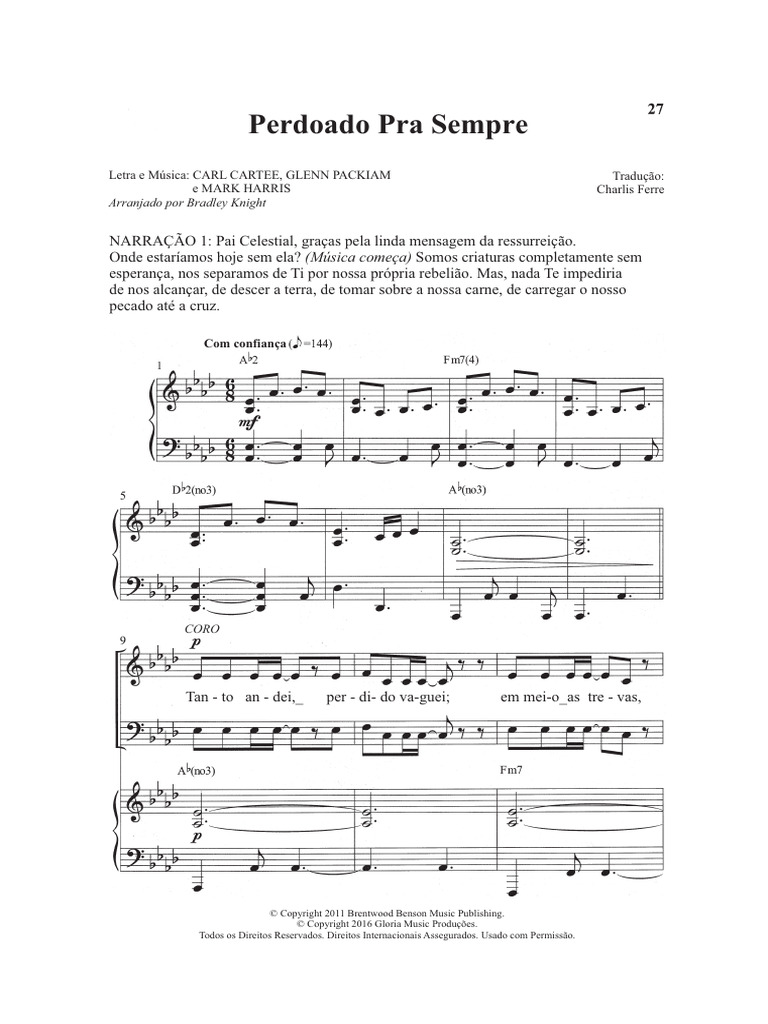 5 - Perdoado Pra Sempre - Partitura | PDF | Poesia