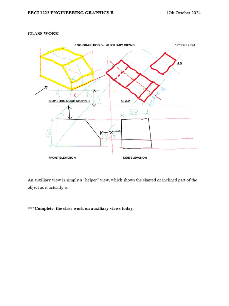EECI 1222 ENGINEERING GRAPHICS B 17th October 2024 | PDF