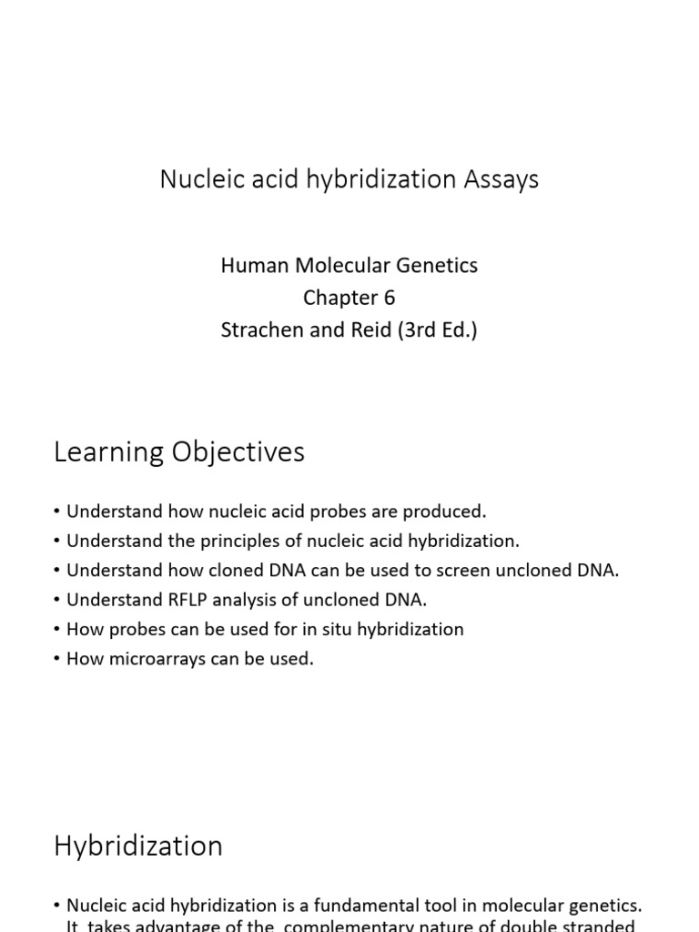Lecture 6 - Chap11 - Nucleic Acid Hybridization-7 | PDF | In Situ ...