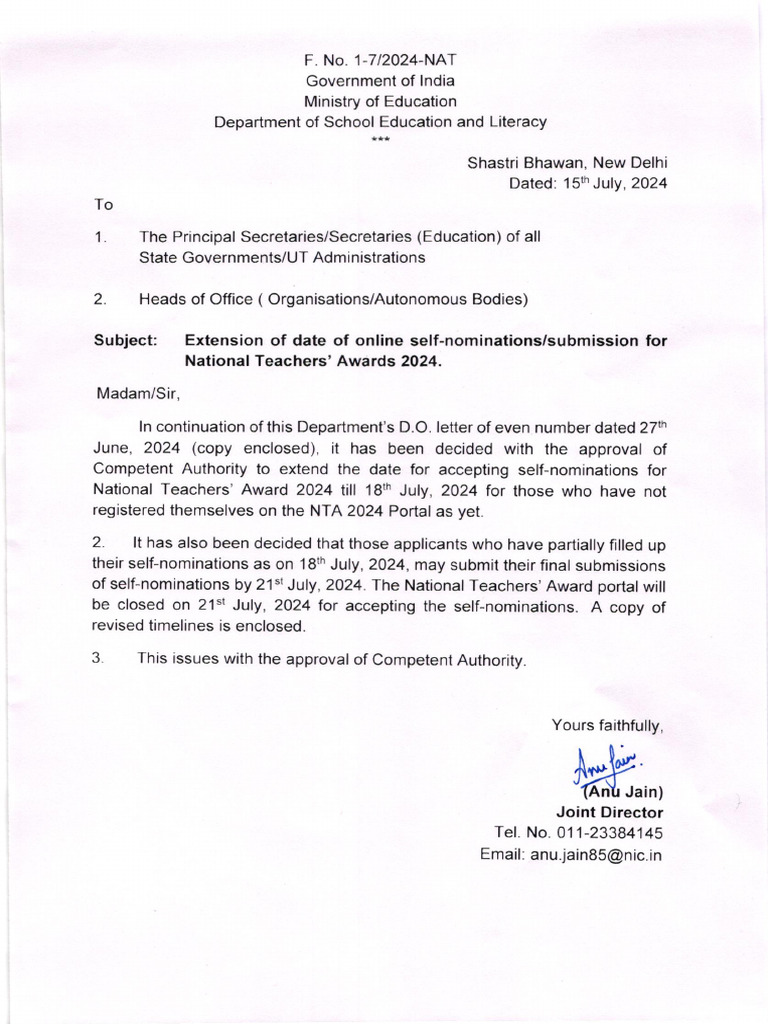 Extenstion For NTA 2024 | PDF