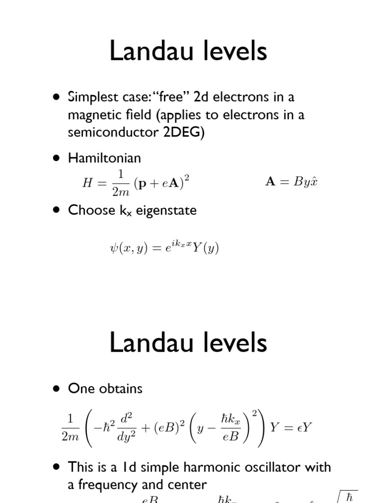 Lecture5 Landau Level | PDF | Physical Chemistry | Quantum Mechanics