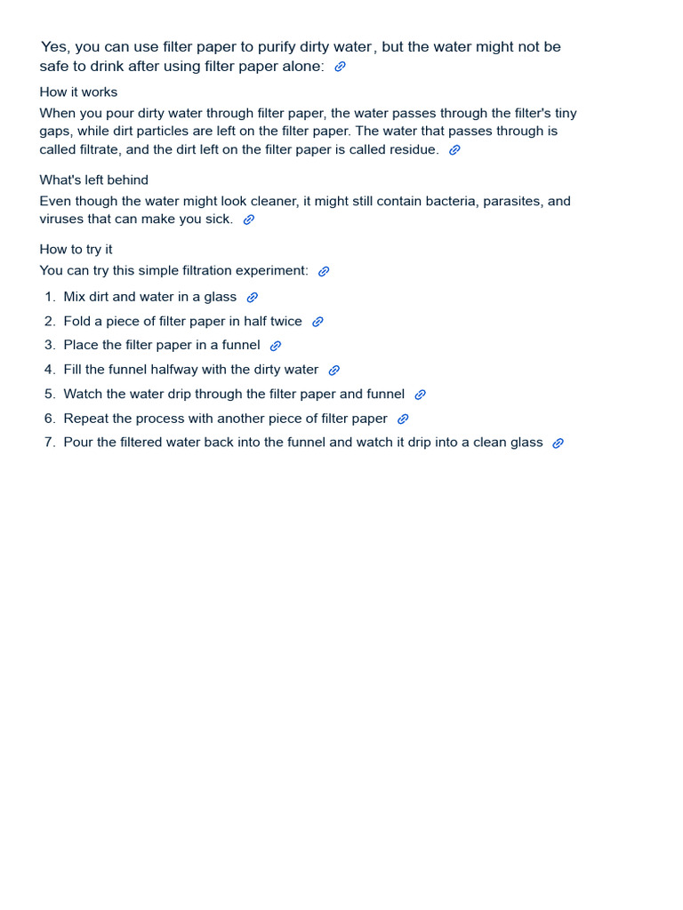 Can We Use Filter Paper To Purify The Water Dirty Water - Google Search ...