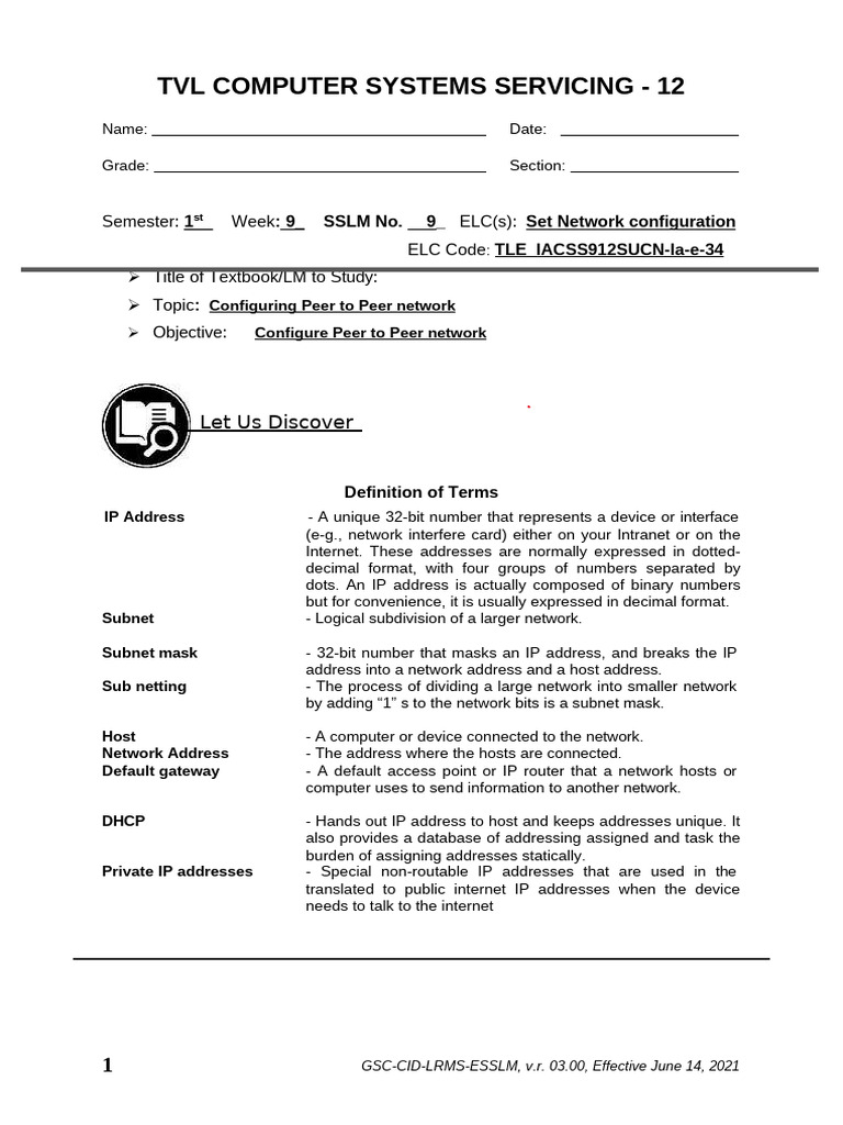 CSS12 1st - WEEK9 SSLM | PDF