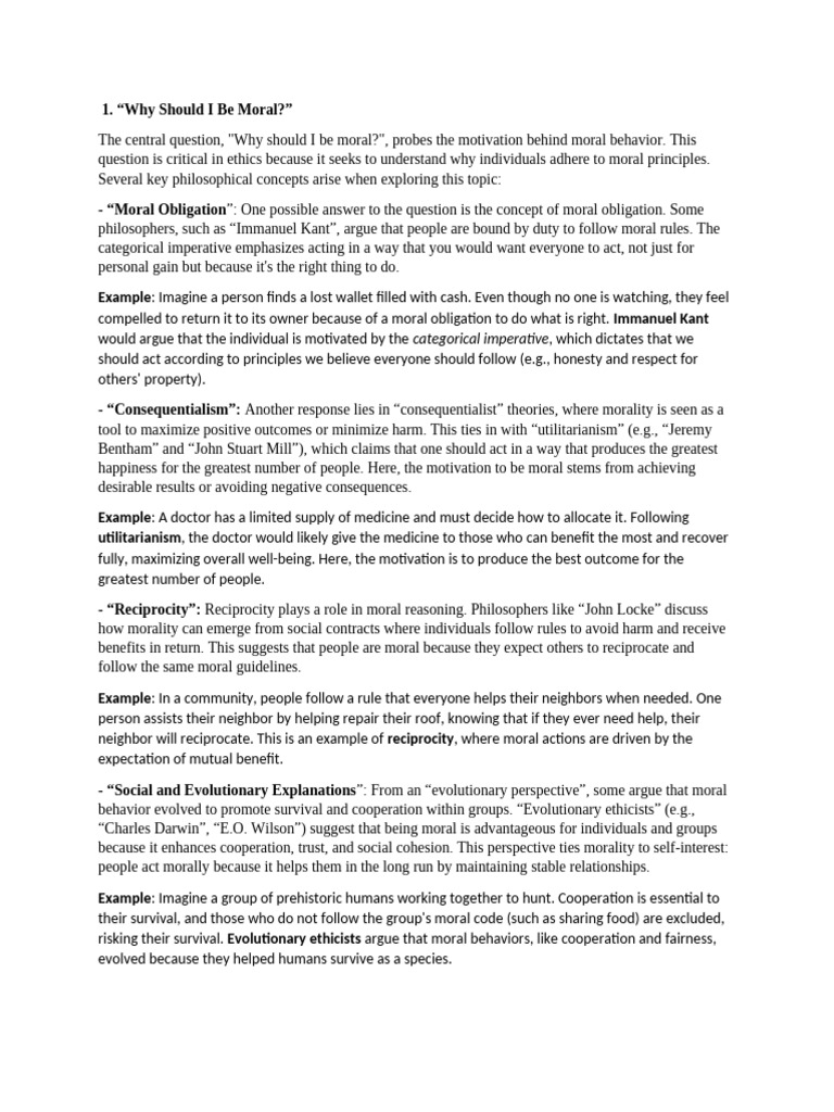 Ethics Lecture | PDF | Morality | Utilitarianism Ethics Lecture | PDF | Morality | Utilitarianism