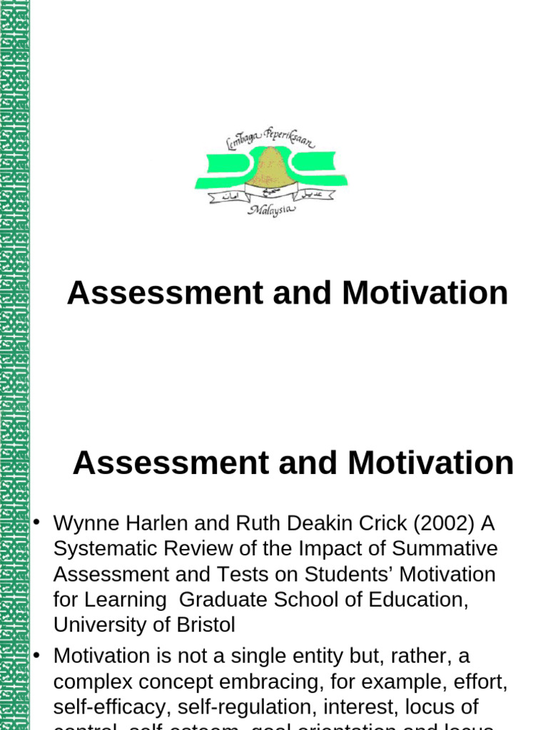 Assessment and Motivation | PDF | Educational Assessment | Motivational
