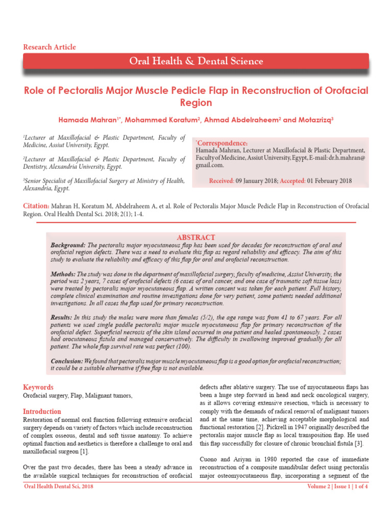Role of Pectoralis Major Muscle Pedicle Flap in Reconstruction of ...