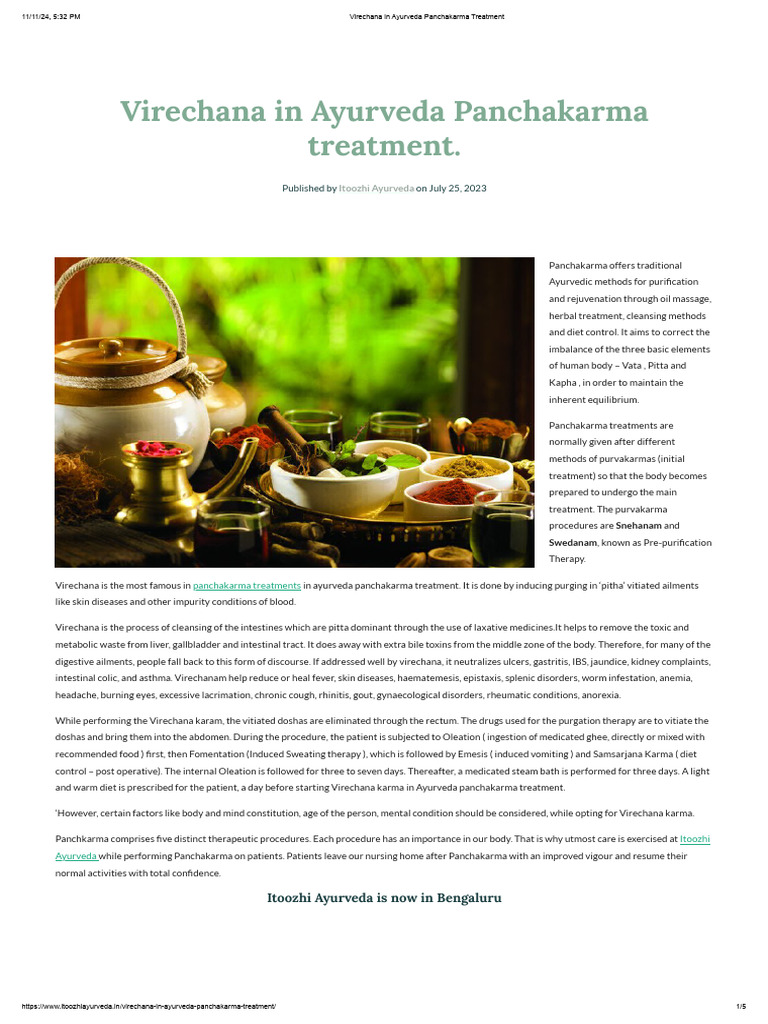Virechana: Ayurvedic Detox Therapy | PDF | Ayurveda | Diseases And ...