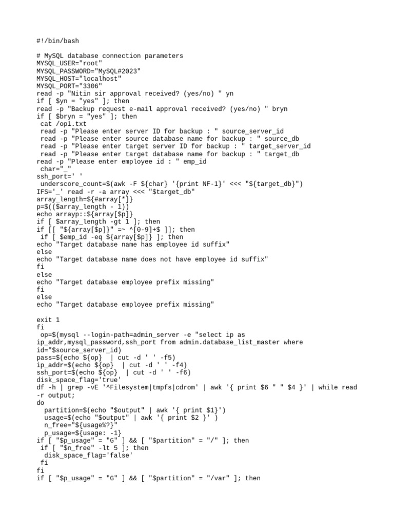 MySQL Backup Script Automation | PDF | Data Management Software | Data ...