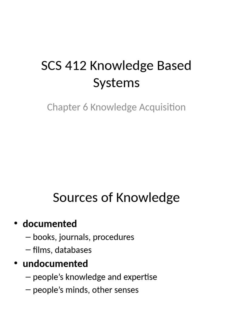 Chapter 6 Knowledge Acquisition (2) | PDF | Knowledge | Machine Learning
