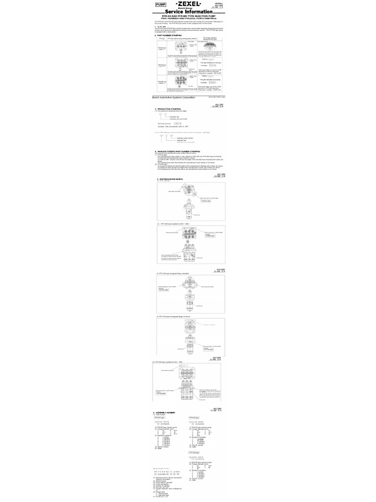 Bosch Zexel PFR Injection Pump Identification Data | PDF