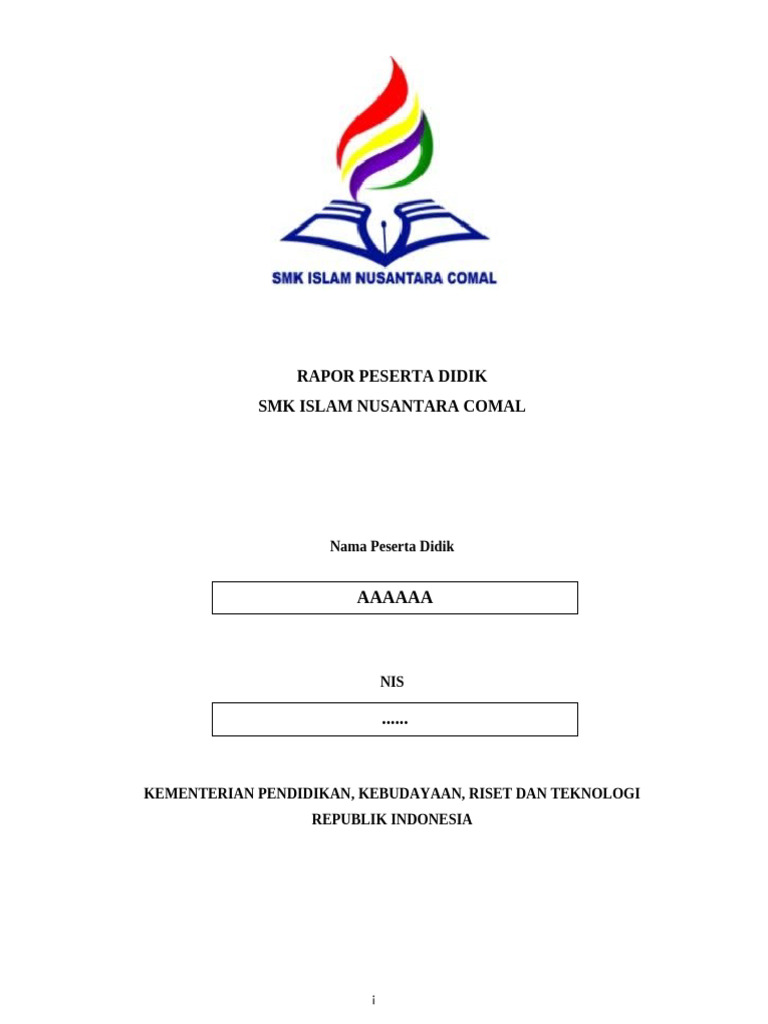 Hal. Depan Rapor Kelas X TP 2023-2024 | PDF