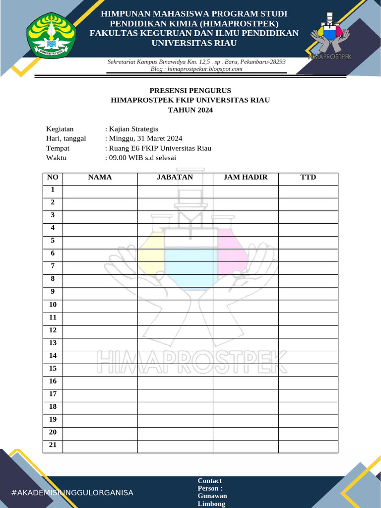 Presensi Reses Dan Pengurus | PDF