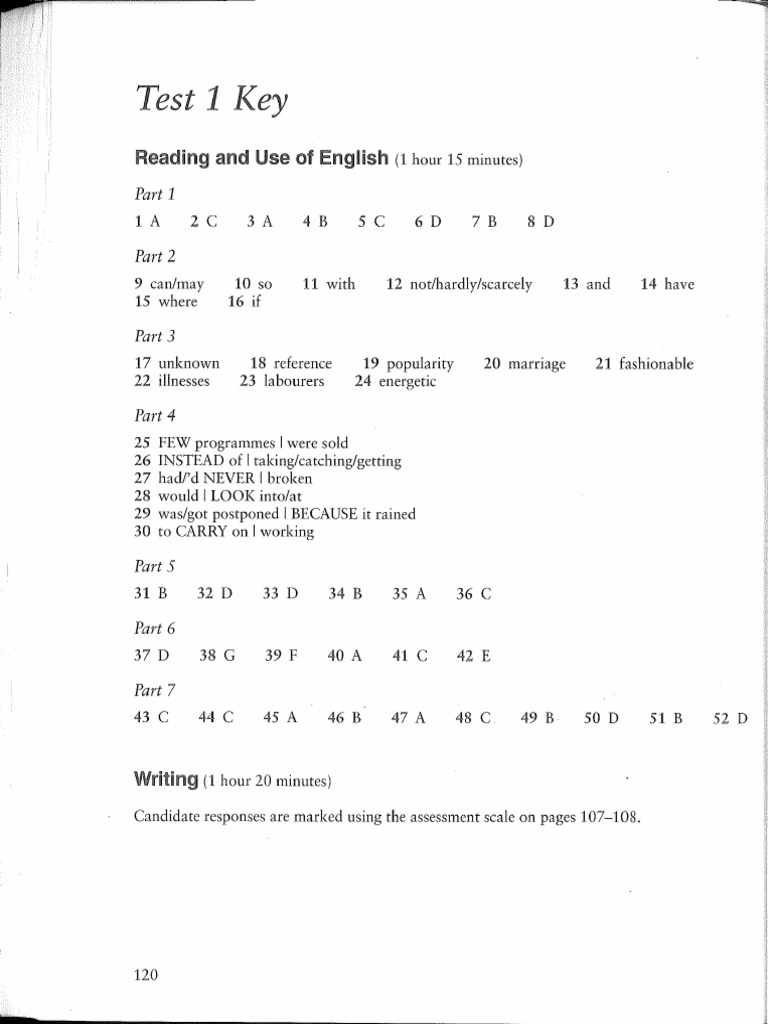 Test 1 Reading 1 Key | PDF