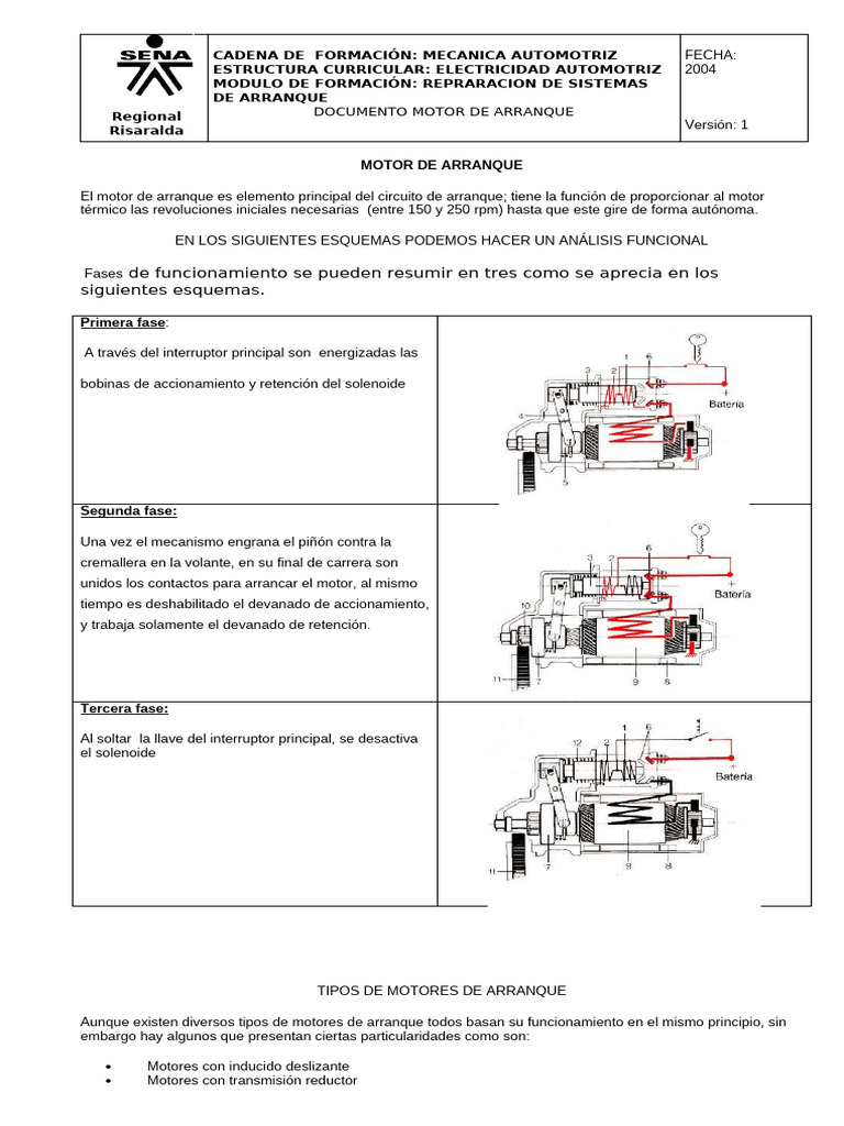 Sistema de Arranque | PDF | Relé | Cambiar
