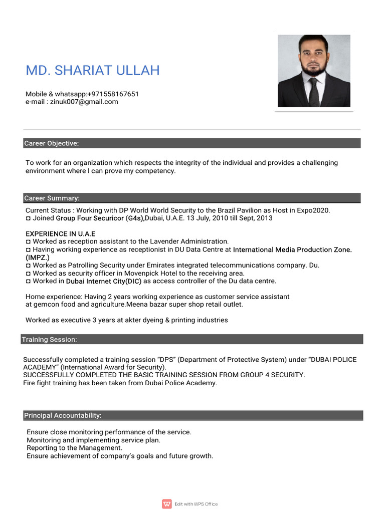 Md. Shariat Ullah CV | PDF