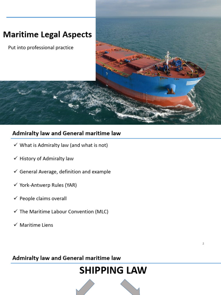 Maritime Law for Legal Professionals | PDF | Admiralty Law | Private Law