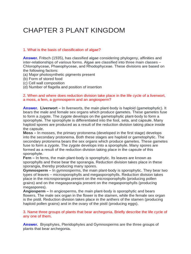 BIO CH 3 CLASS 11 | PDF | Spore | Seed