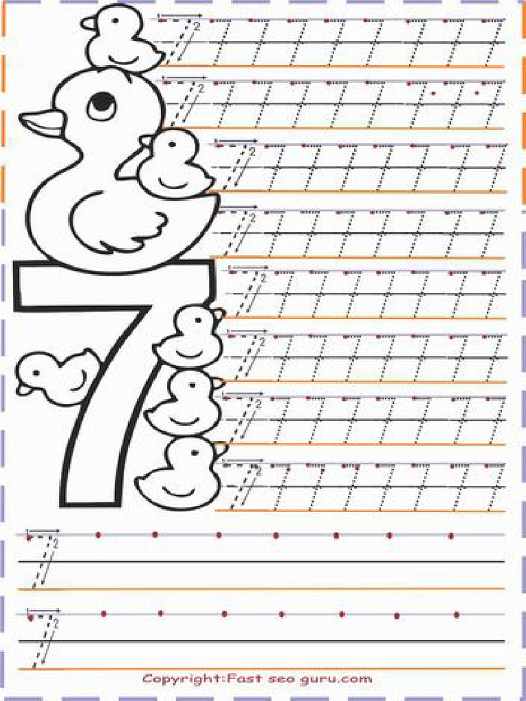 Belajar Menulis Angka 7 | PDF