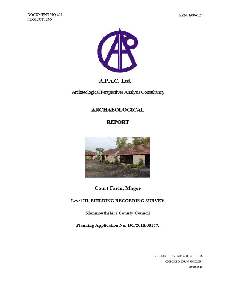 421: Court Farm, Magor. Building Survey, APAC LTD | PDF | Barn | Wall