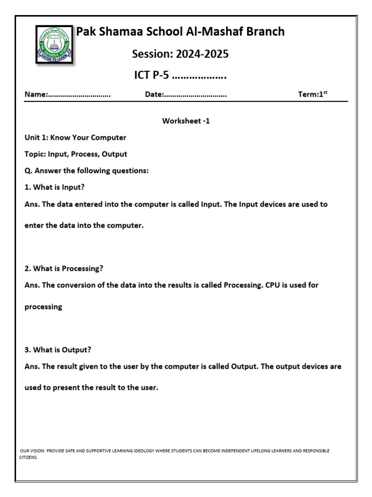 Compiled Revision Worksheets Solved 24 and 25 | PDF | Computer Network | Input/Output