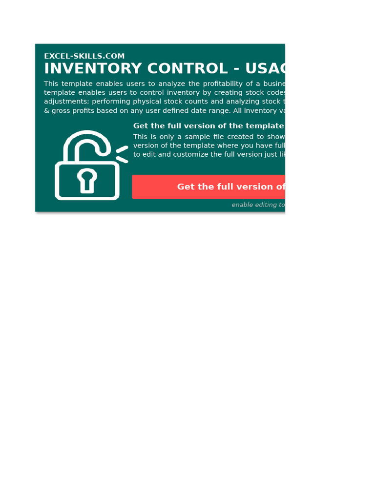 Inventory Usage Sample | PDF | Inventory | Valuation (Finance)