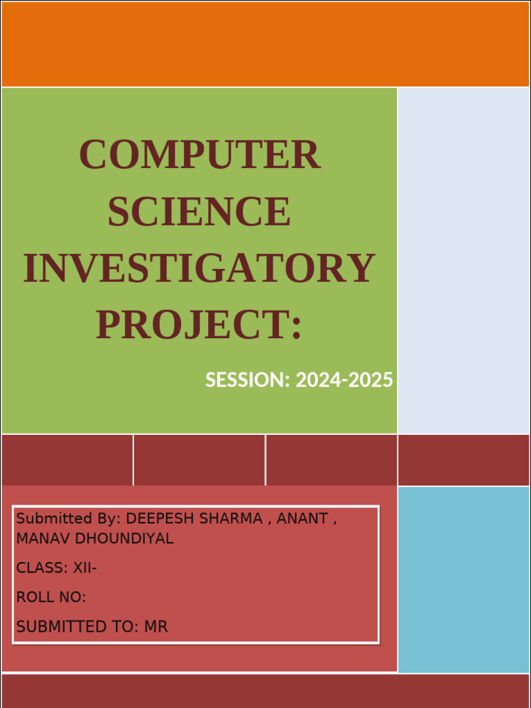 Computer Science Investigatory Project | PDF | Software Testing | Computing