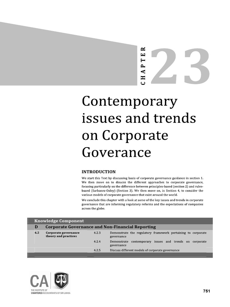 Contemporary Issues & Trends On CG | PDF | Corporate Governance ...